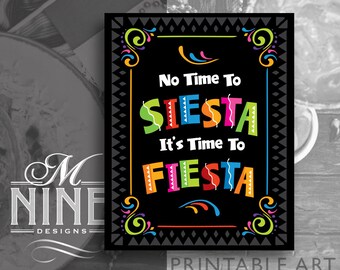 Fiesta Party It's Time to FIESTA Sign Printables | Etsy