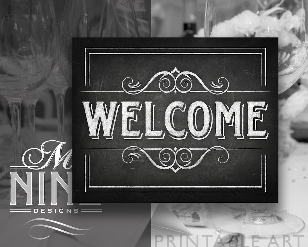 Chalkboard Printable Art / WELCOME / Sign Download, Chalkboard Wedding ...
