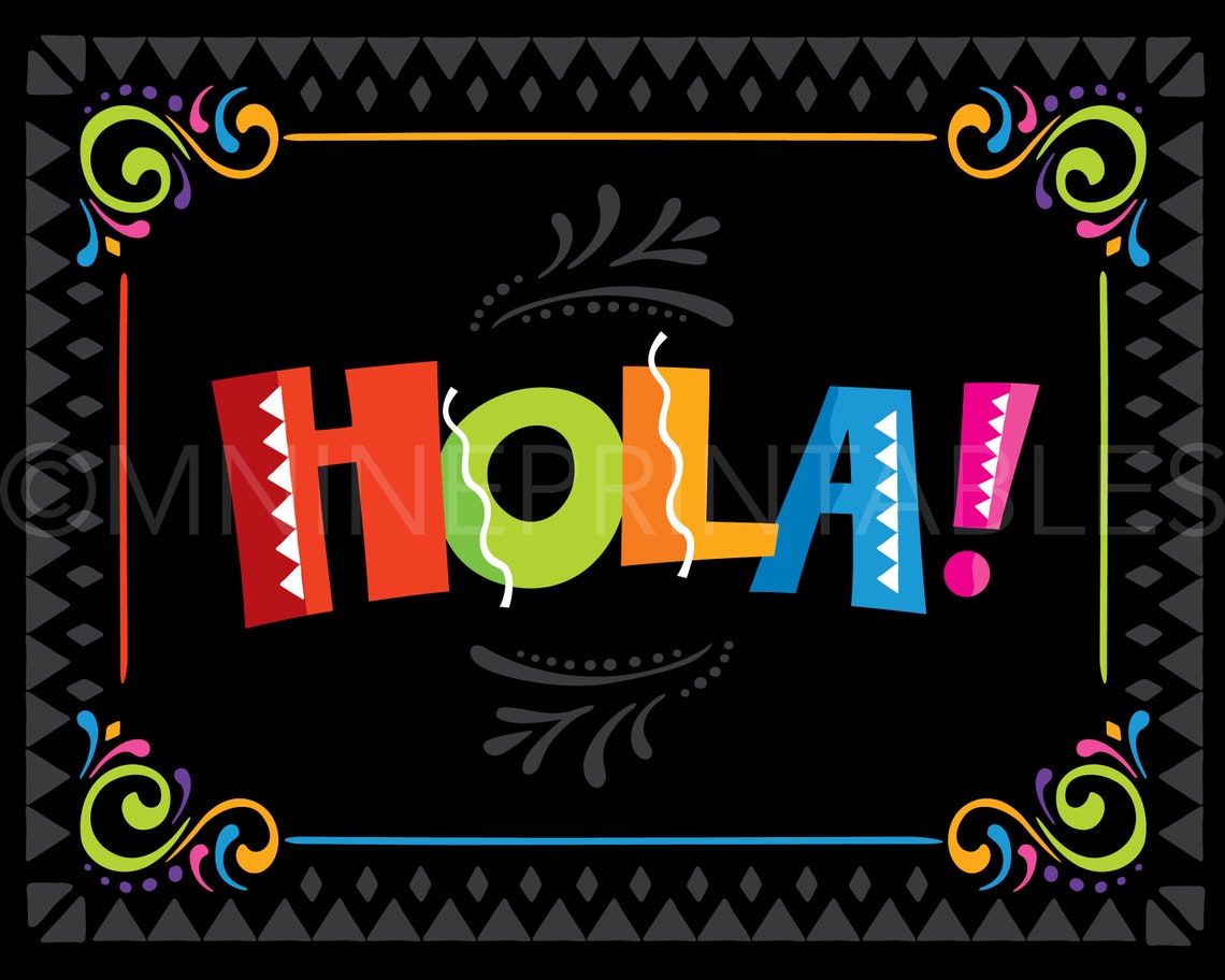 Fiesta Party HOLA Sign Printables Fiesta Welcome Sign | Etsy