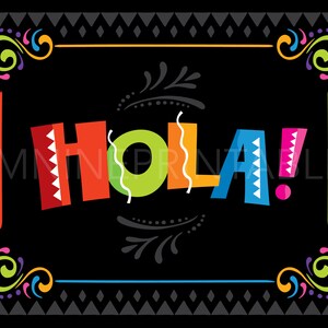 Fiesta Party HOLA Sign Printables | Fiesta Welcome Sign Downloads ...