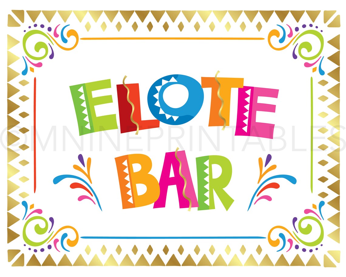 Mexican Celebration Food Signs Fiesta Party Sign Printables - Etsy