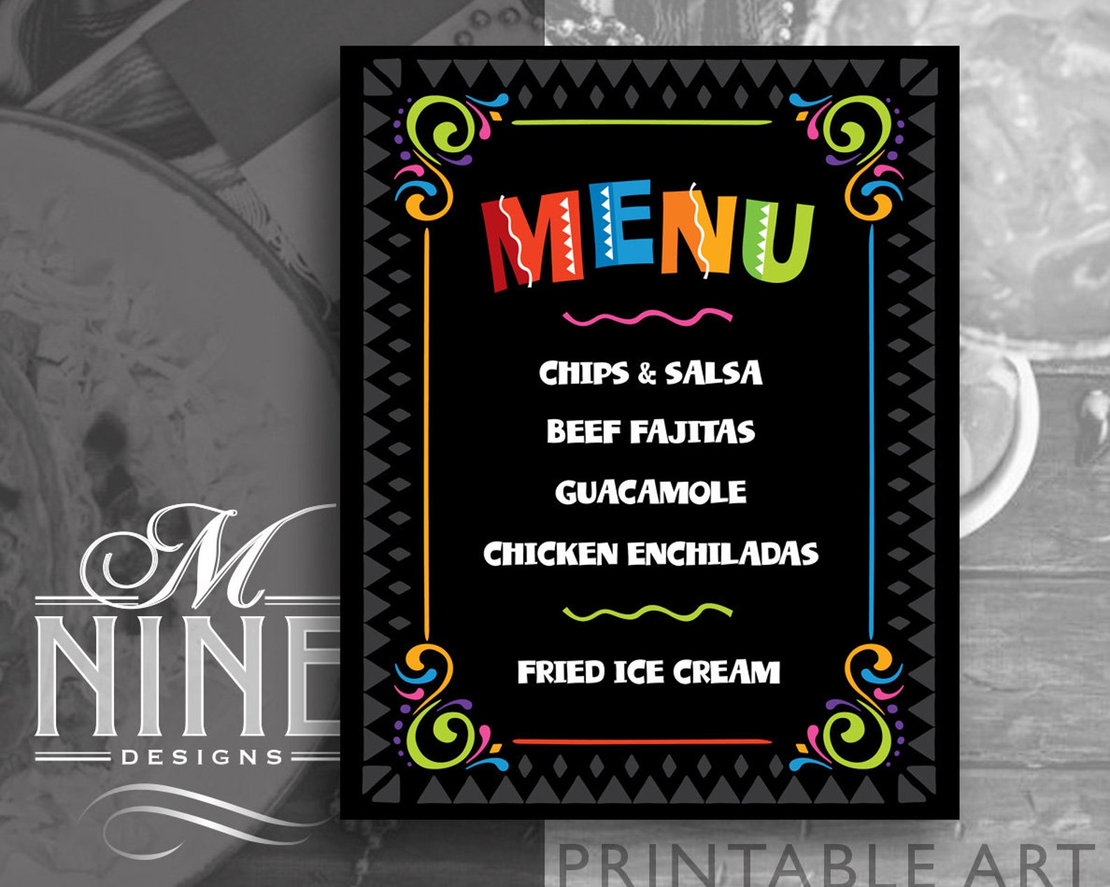 Custom MENU Printable Personalized Fiesta Party Bar Menu - Etsy Canada