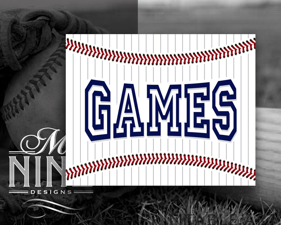 Baseball Party Sign Printables | Baseball GAMES Sign Downloads | Sports ...