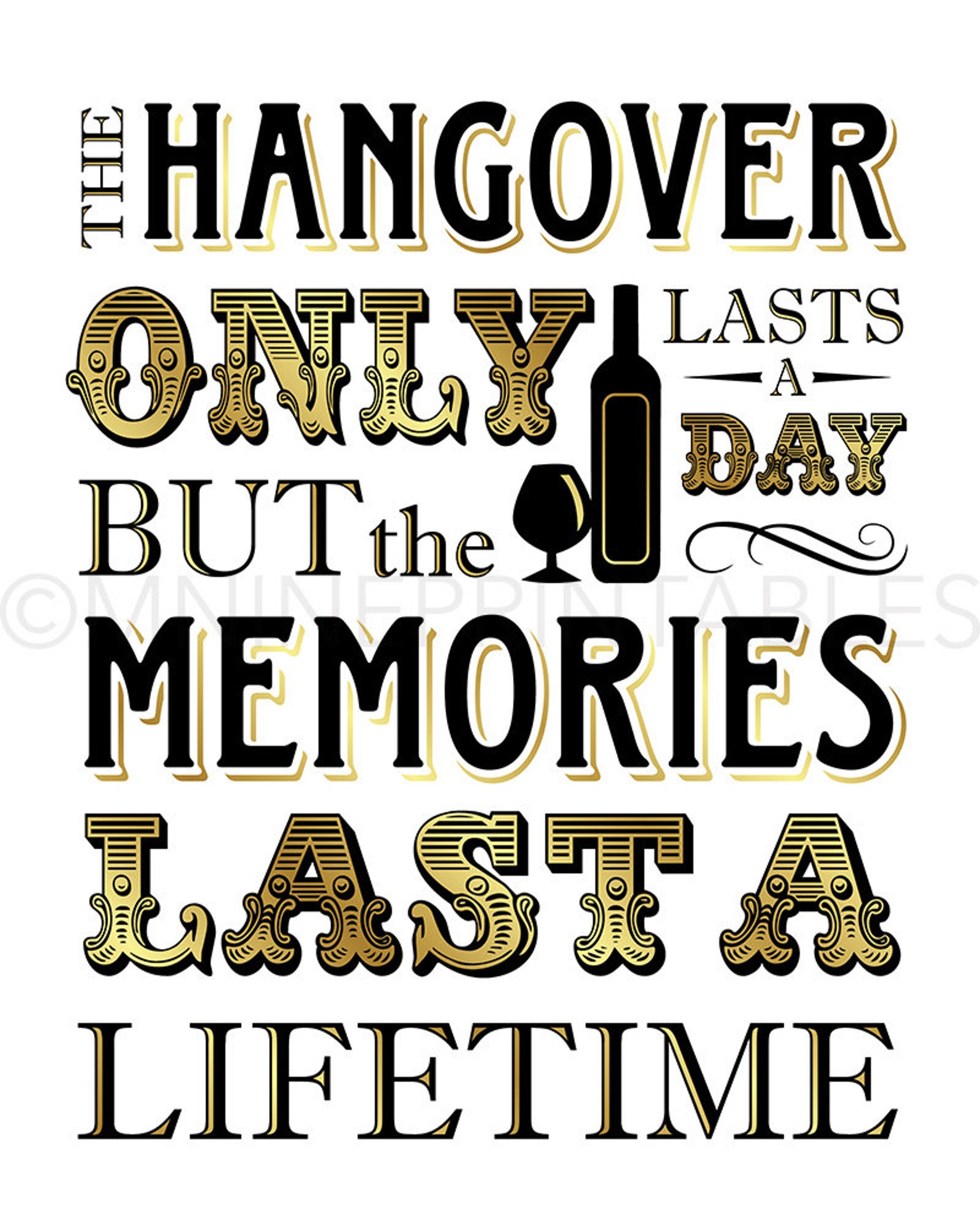 Party Printable The Hangover Only Lasts A Day Etsy