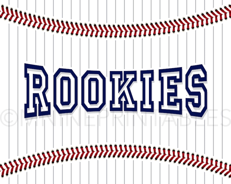 Baseball Party Sign Printables Baseball ROOKIES Sign - Etsy