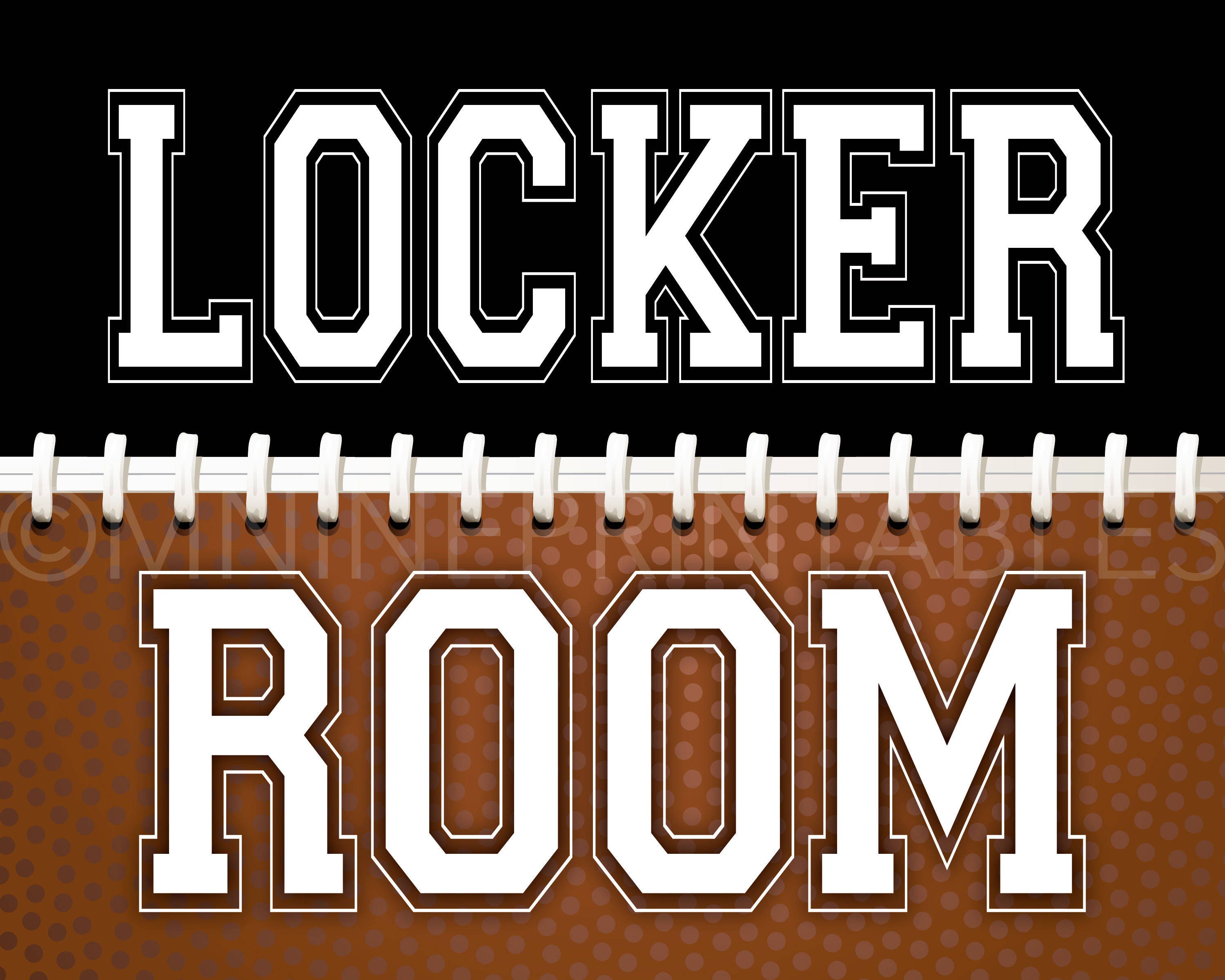 Football Party Sign Printables LOCKER ROOM Sign Digital | Etsy
