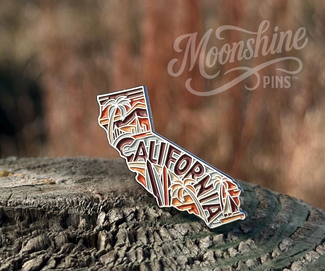 California Enamel Lapel Pin, State Shape Pin, California Gift for ...