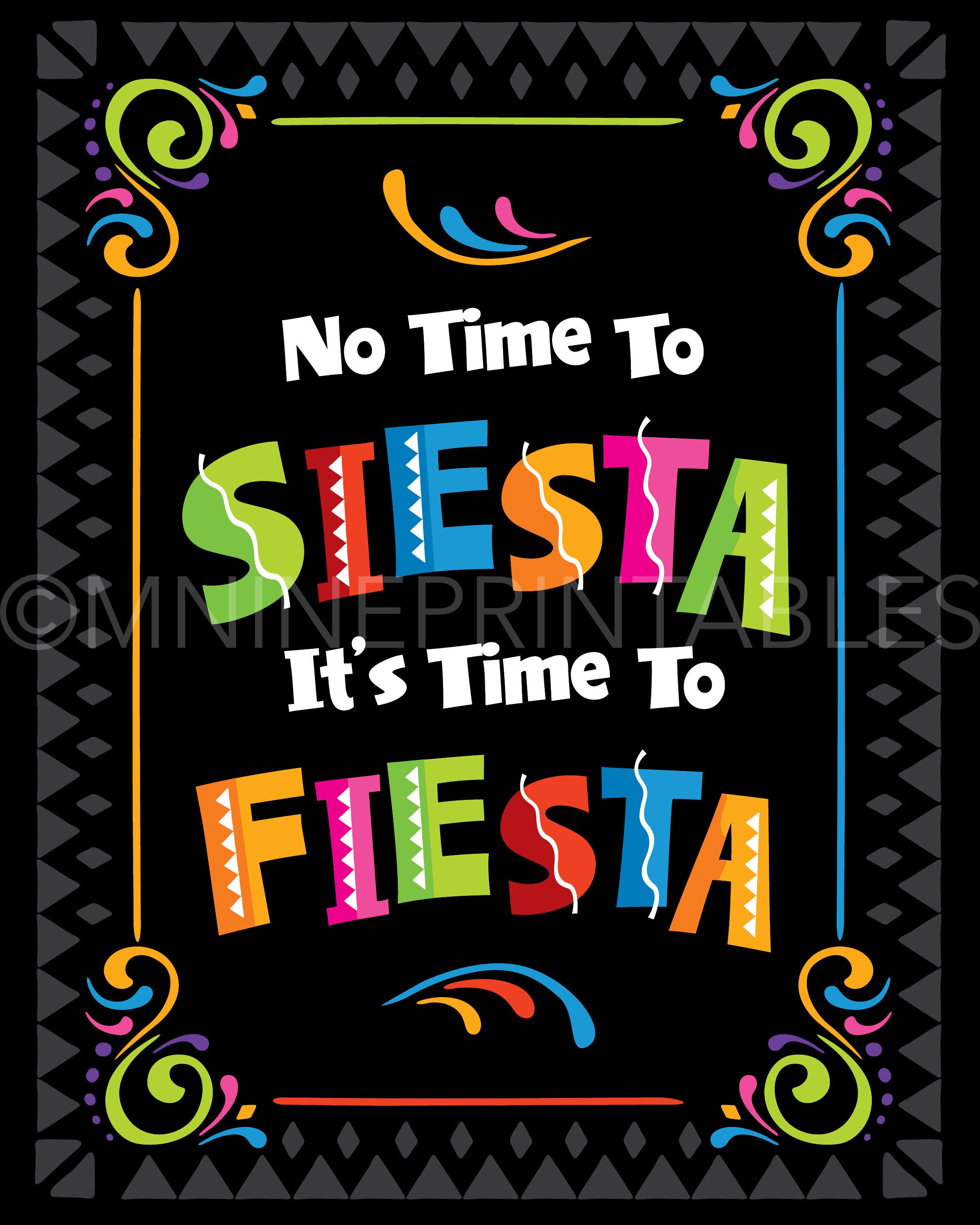 Fiesta Party It's Time To FIESTA Sign Printables | Etsy