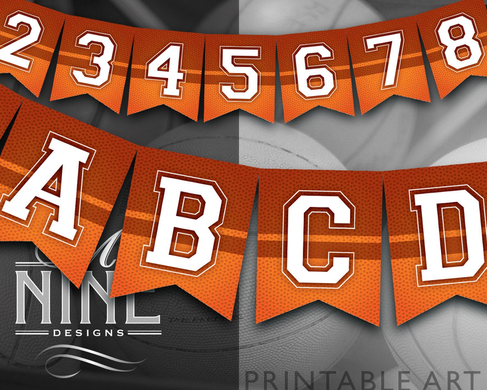 Basketball Party Banner Printables | Basketball Banner Downloads ...
