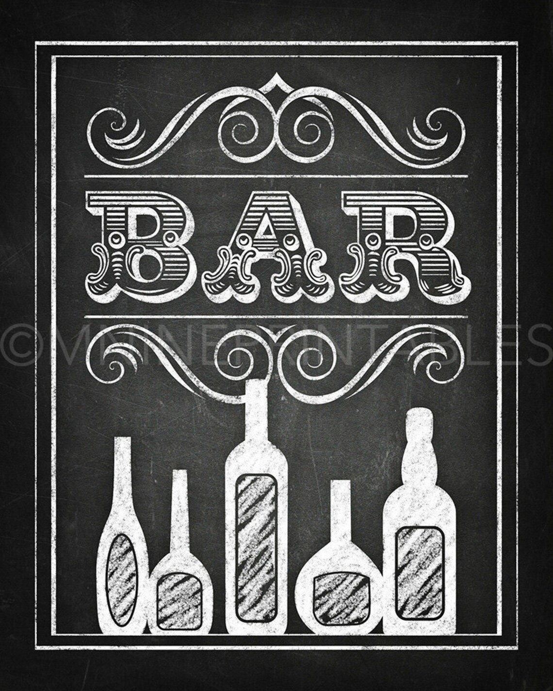Chalkboard Sign Printables / BAR Sign Downloads Chalkboard | Etsy