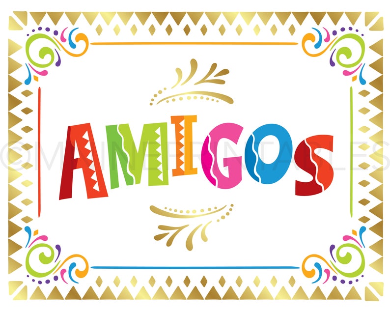 Fiesta Party Sign Printables AMIGOS AMIGAS Sign Downloads | Etsy