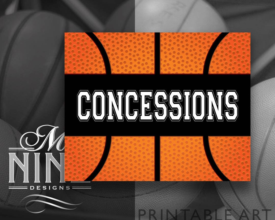 Basketball Party Sign Printable, Concessions Sign, Party Drinks Table ... Basketball Party Sign Printable, Concessions Sign, Party Drinks Table ...
