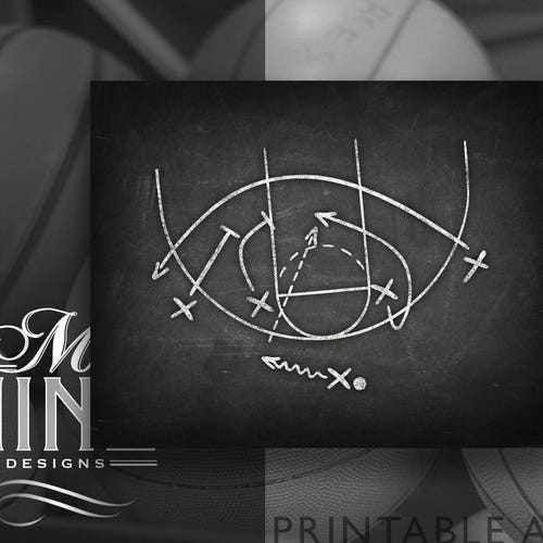 Chalkboard Basketball Wall Art Printables Chalk Basketball - Etsy