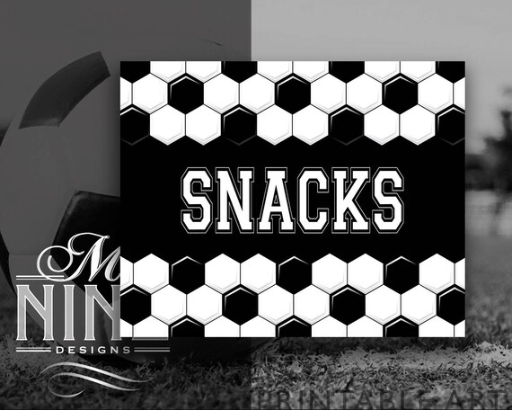 Soccer Party Sign Printables SNACKS Sign Digital Downloads - Etsy
