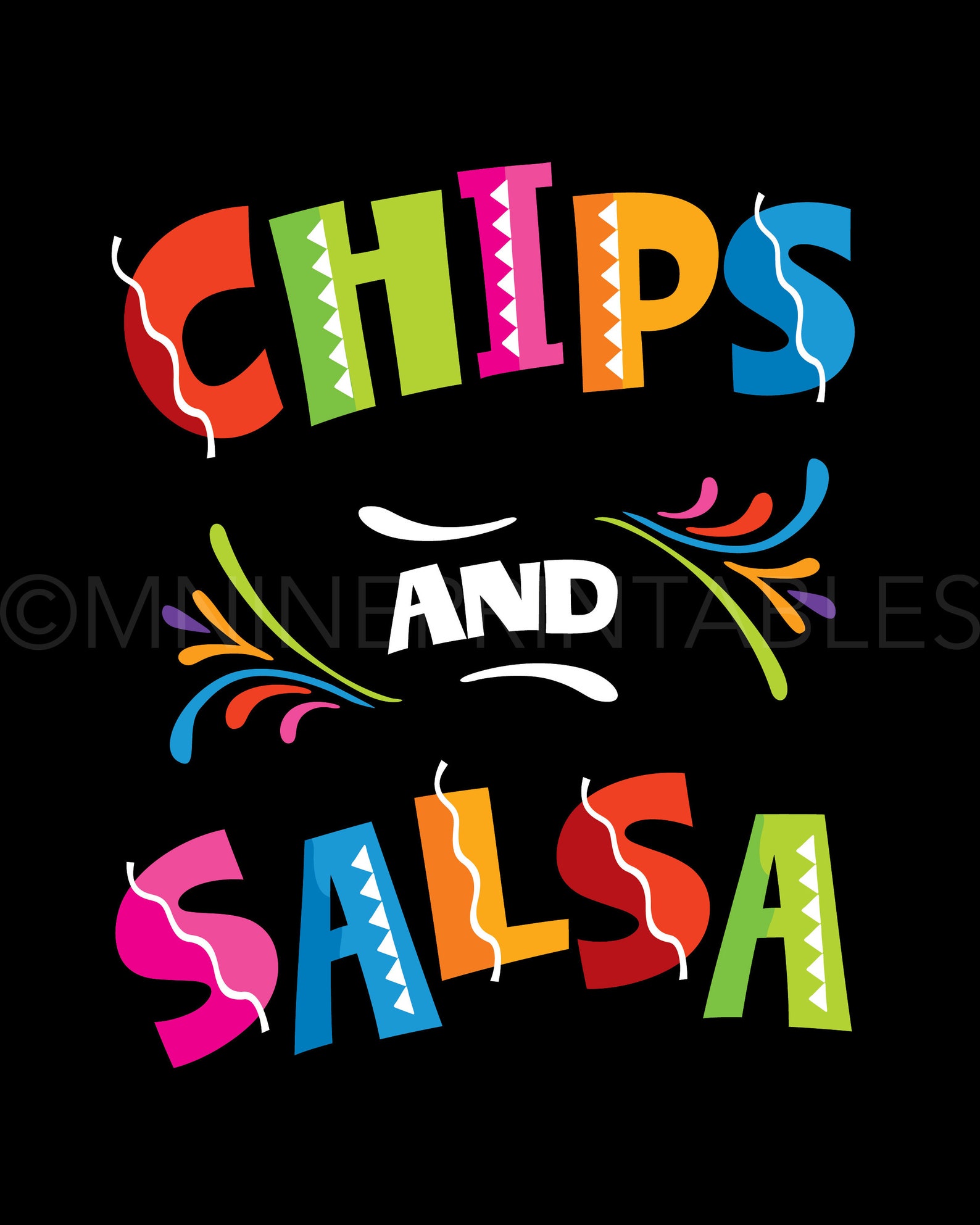 CHIPS AND SALSA Sign Printables Fiesta Party Sign Downloads - Etsy