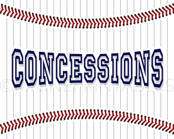 Baseball Food Signs