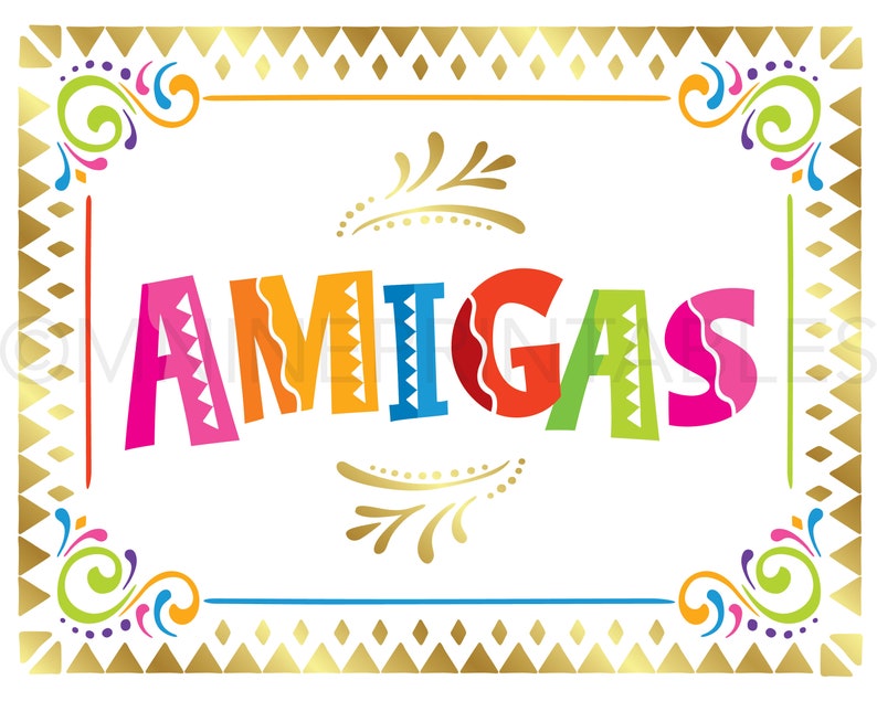Fiesta Party Sign Printables AMIGOS AMIGAS Sign Downloads - Etsy