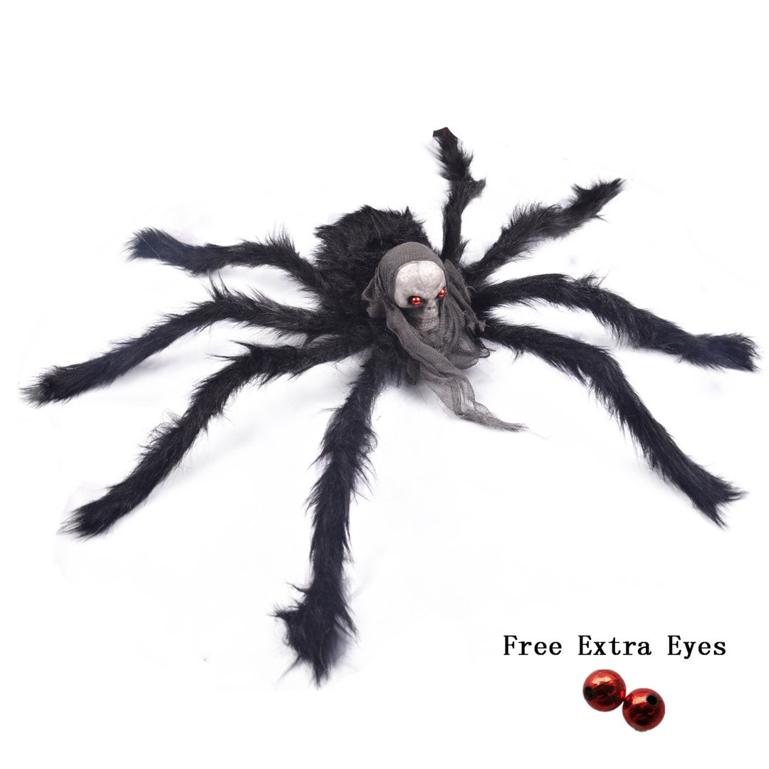 Gray Color Halloween Decorations Spiders Poseable Furry - Etsy