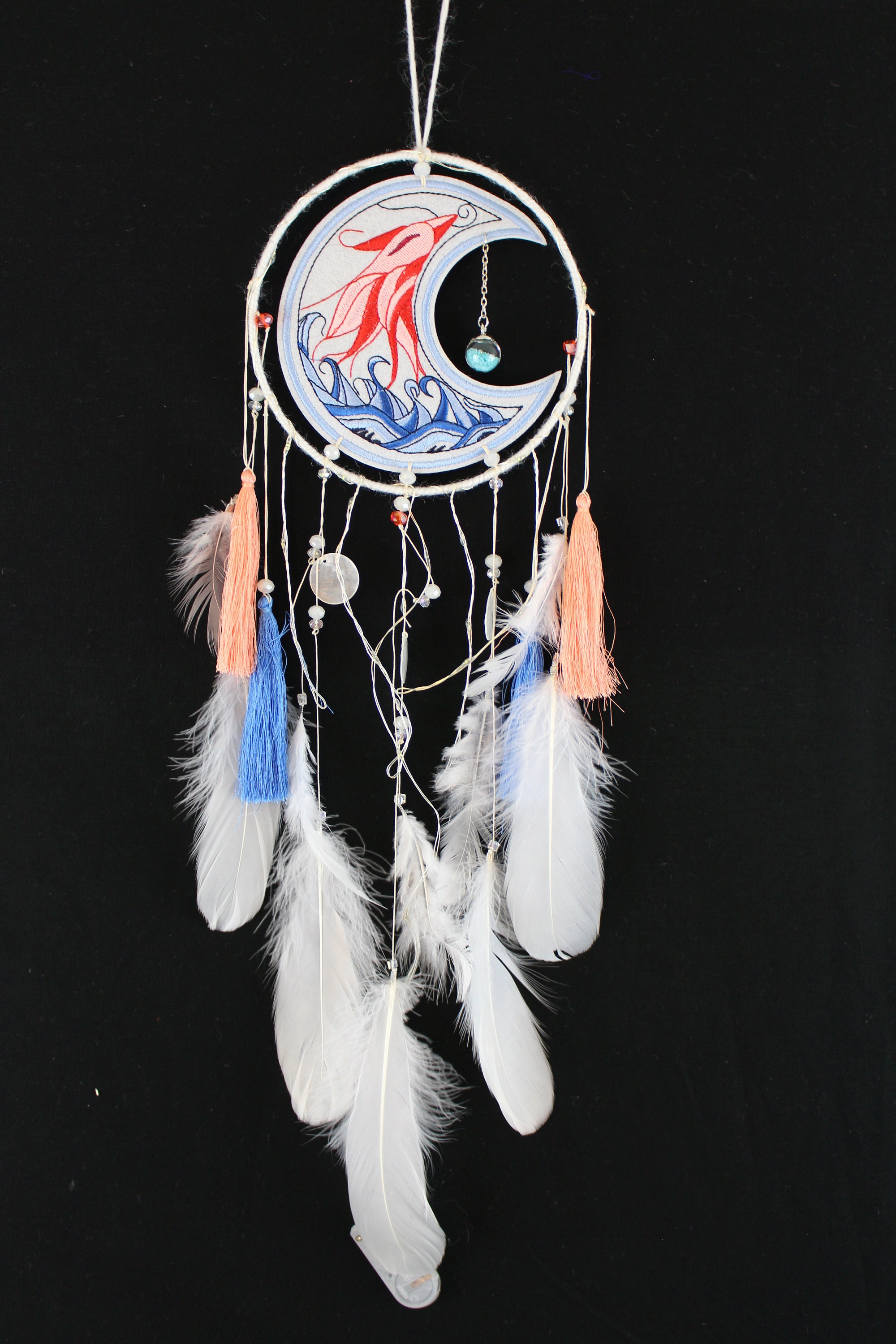 LED Light Dream Catcher Handmade Moon Dreamcatcher - Etsy