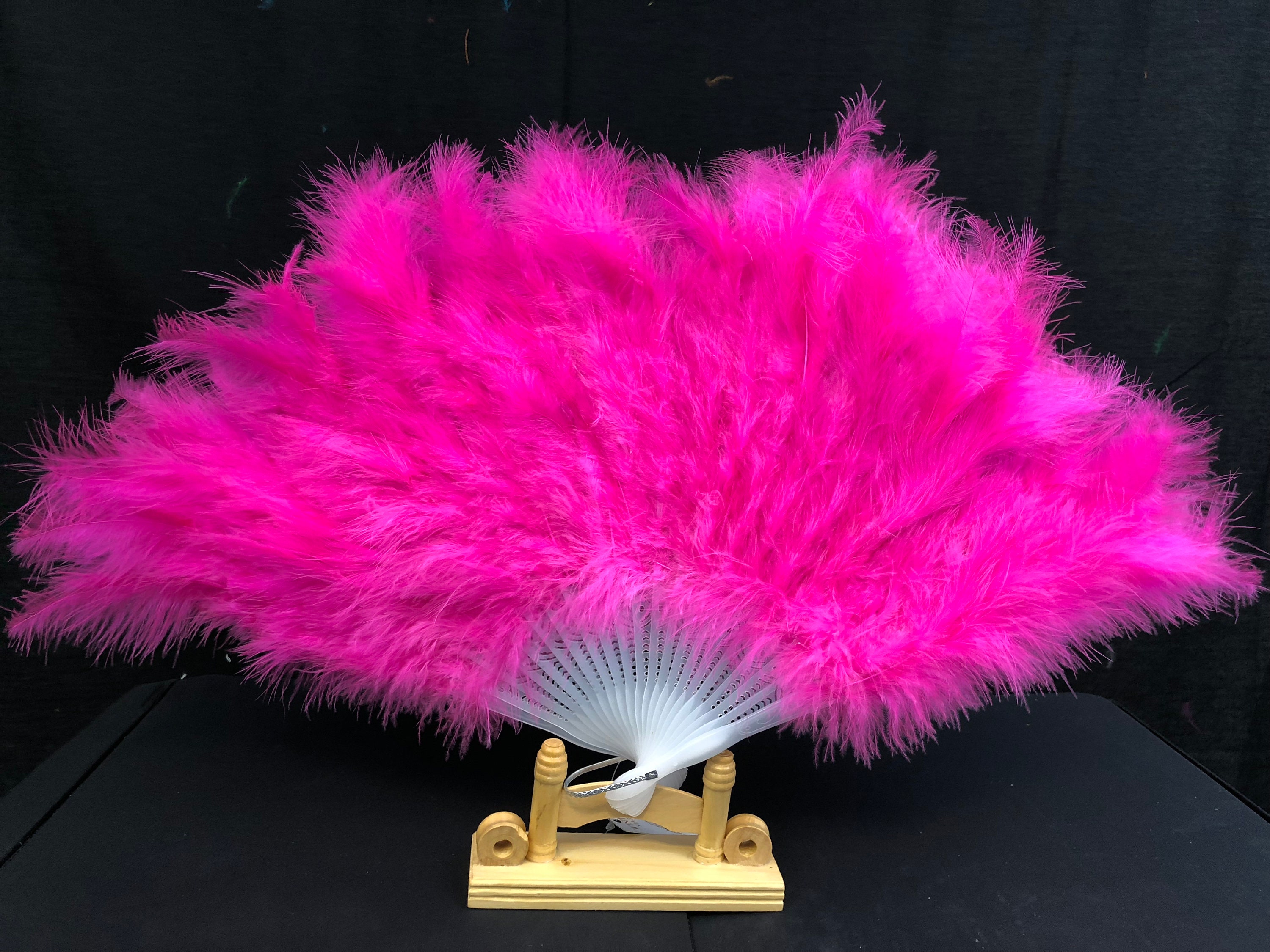 Hot Pink Handmade Craft Large Turkey Feather Fan | Etsy