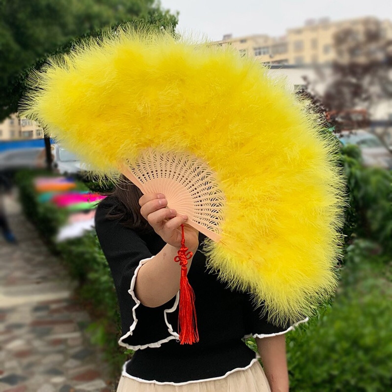 Yellow Large and Heavy Turkey Feather Fan 23x12 - Etsy