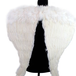 White Turkey and Goose Feather Black Angel Wings Costume, Party ...