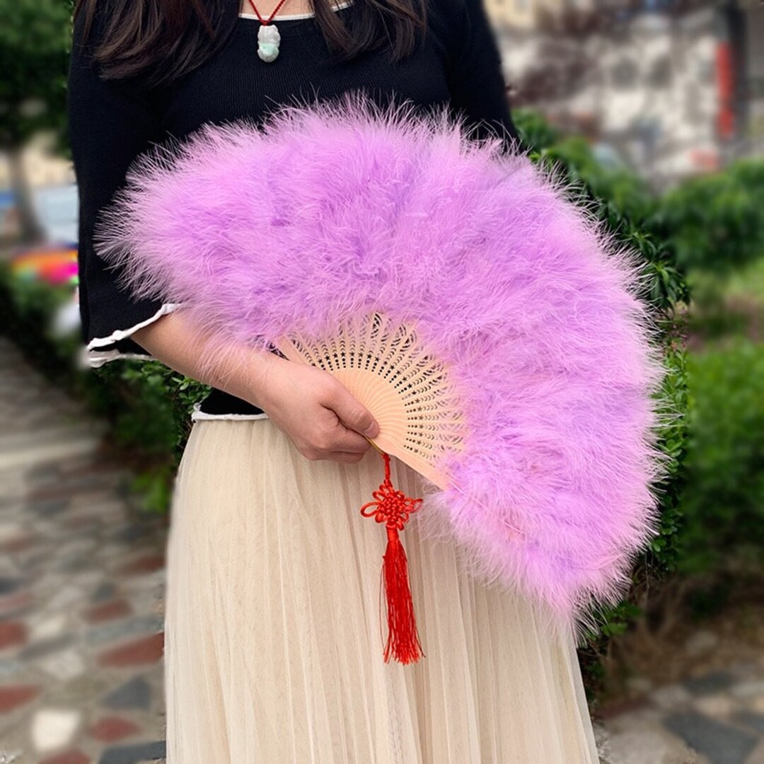 Light Purple Large and Heavy Turkey Feather Fan 23x12 with 25 Staves ...