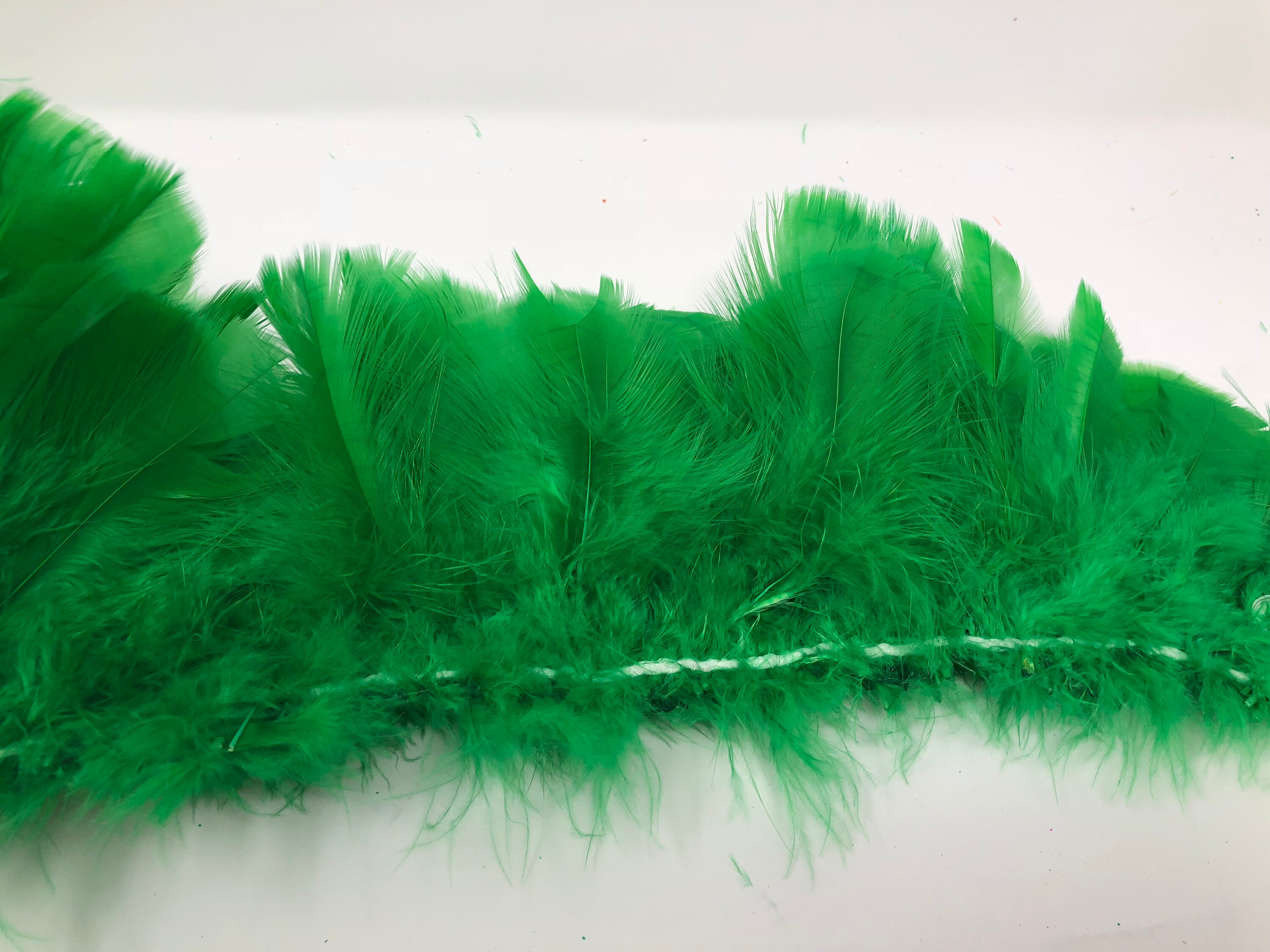 2 Yard Green Turkey Flat Feather Trim 57 Height | Etsy