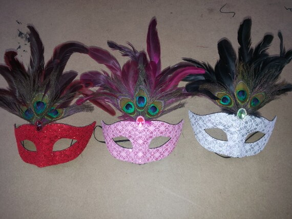 Feather Mask Peacock Feather Masks Feather Masquerade Mask - Etsy
