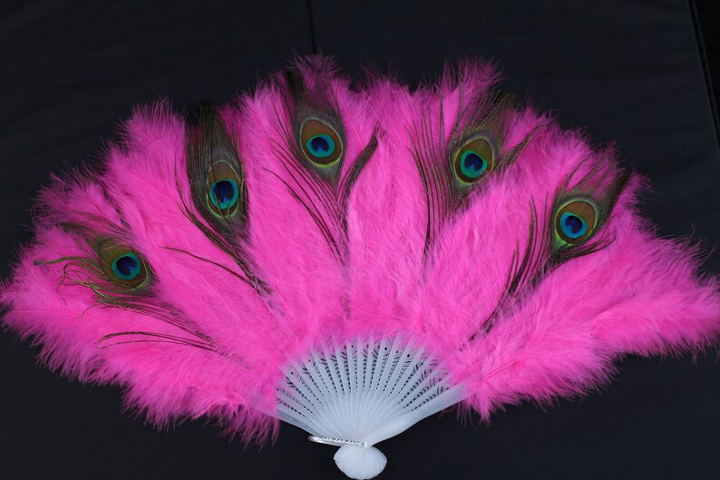 Hot Pink Handmade Craft Large Turkey Feather Fan - Etsy