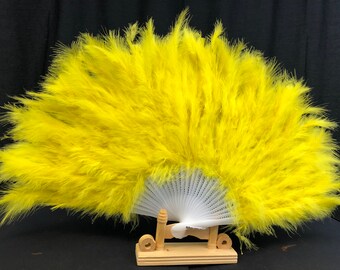 Yellow Handmade Craft Large Turkey Feather Fan - Etsy