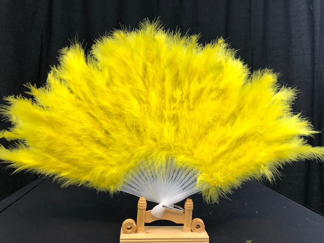 Yellow Handmade Craft Large Turkey Feather Fan - Etsy