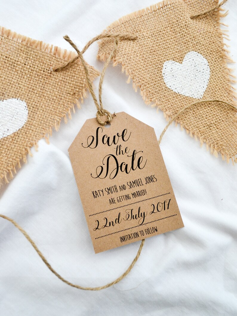 Rustic Kraft Save the Date - Handmade Wedding Stationery - Etsy