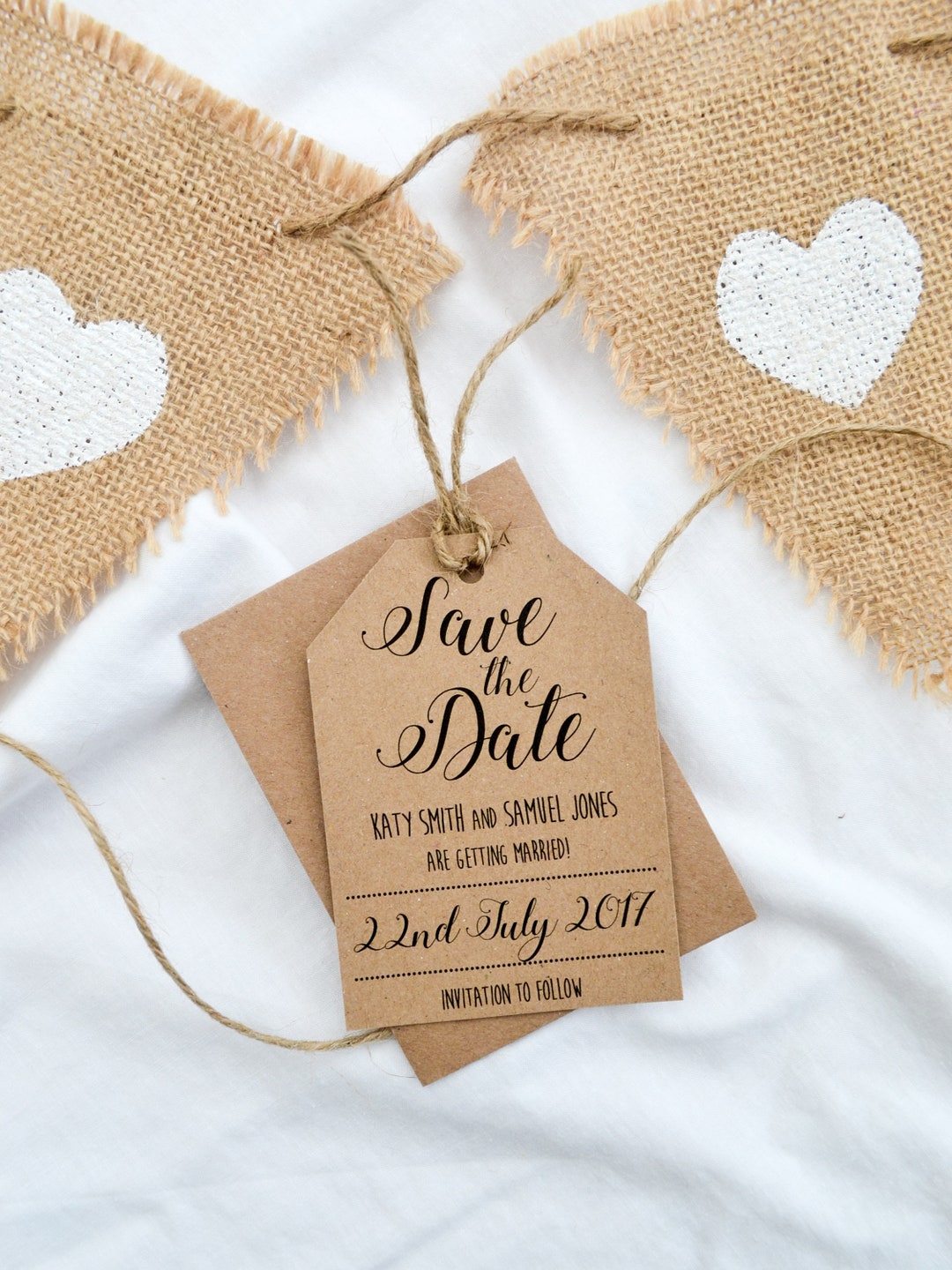 Rustic Kraft Save the Date - Handmade Wedding Stationery - Etsy
