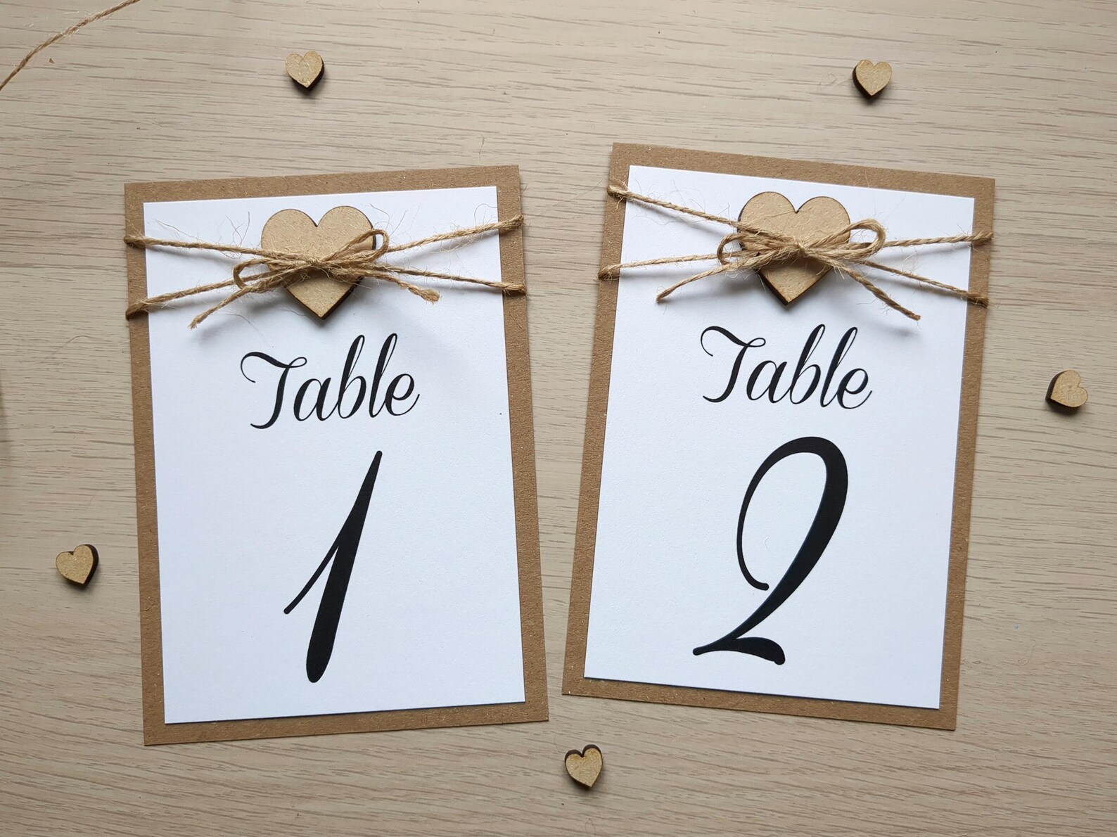 Rustic Heart Table Number Name - Handmade Wedding Stationery - Etsy UK