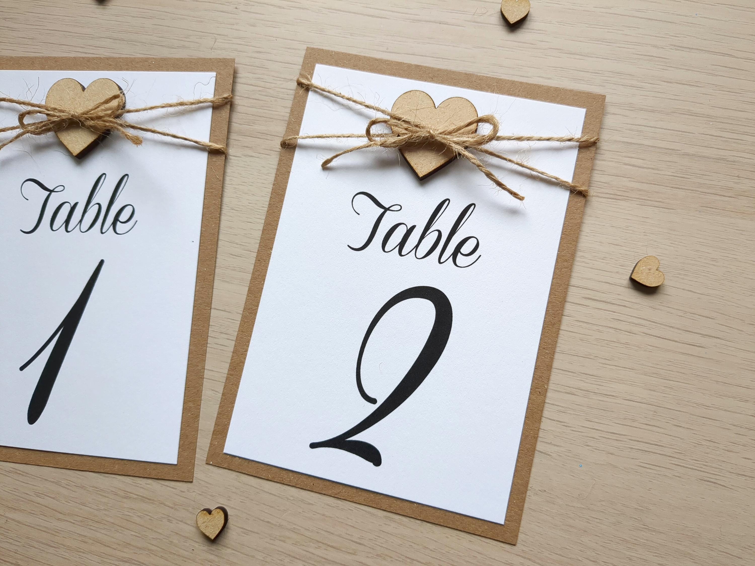 Rustic Heart Table Number Name - Handmade Wedding Stationery - Etsy UK