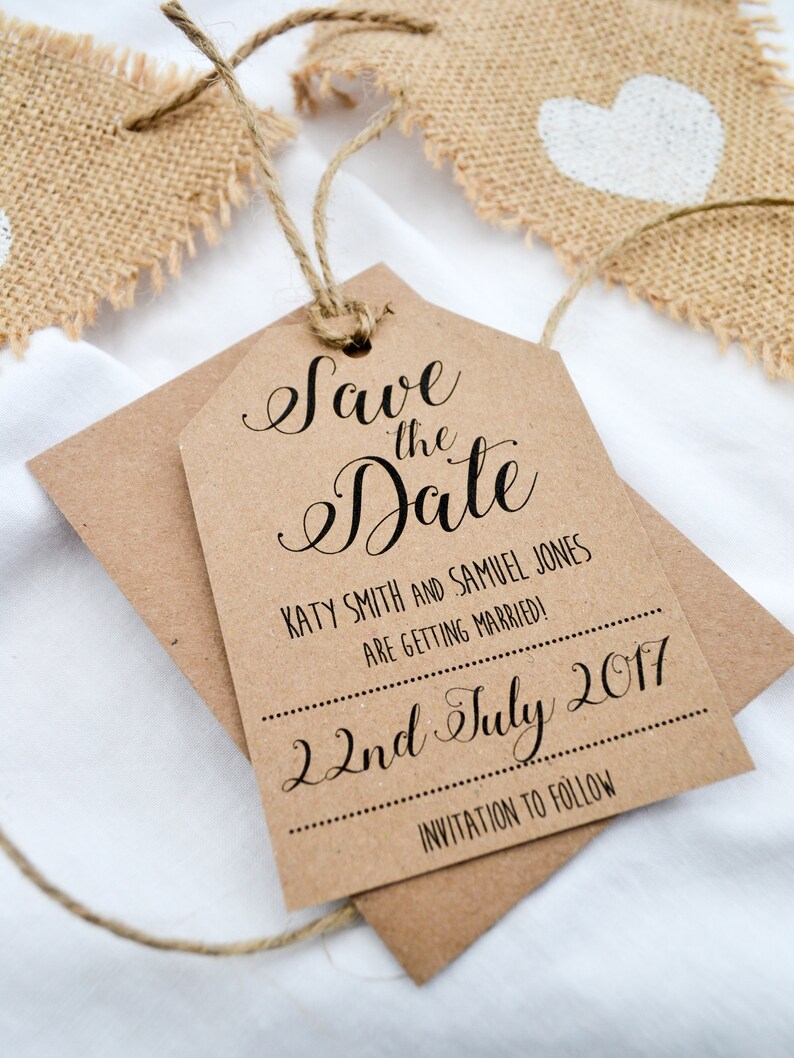 Rustic Kraft Save the Date - Handmade Wedding Stationery - Etsy