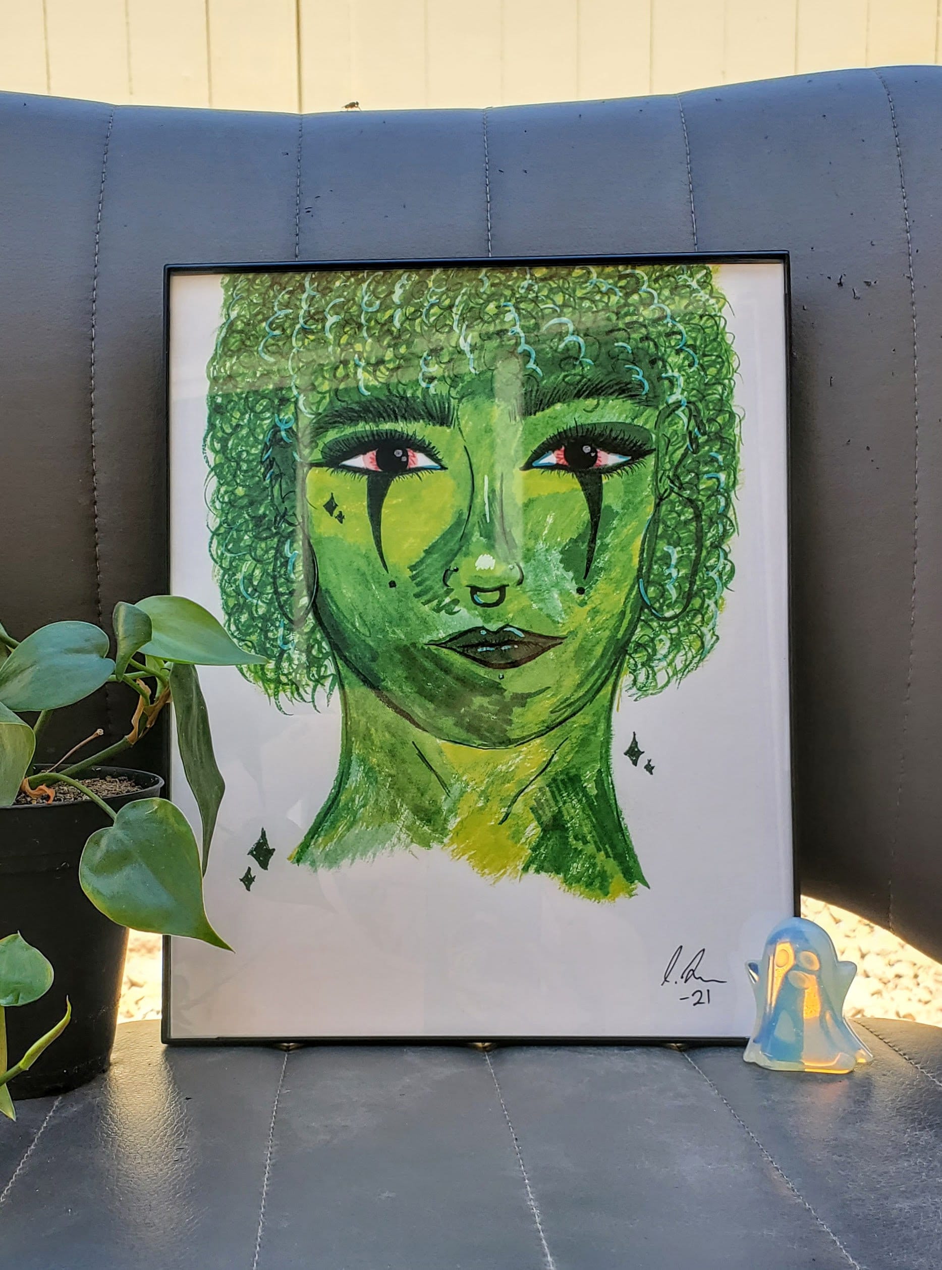 Earth Sign Zodiac Watercolor Art Print Framed Green Brush - Etsy