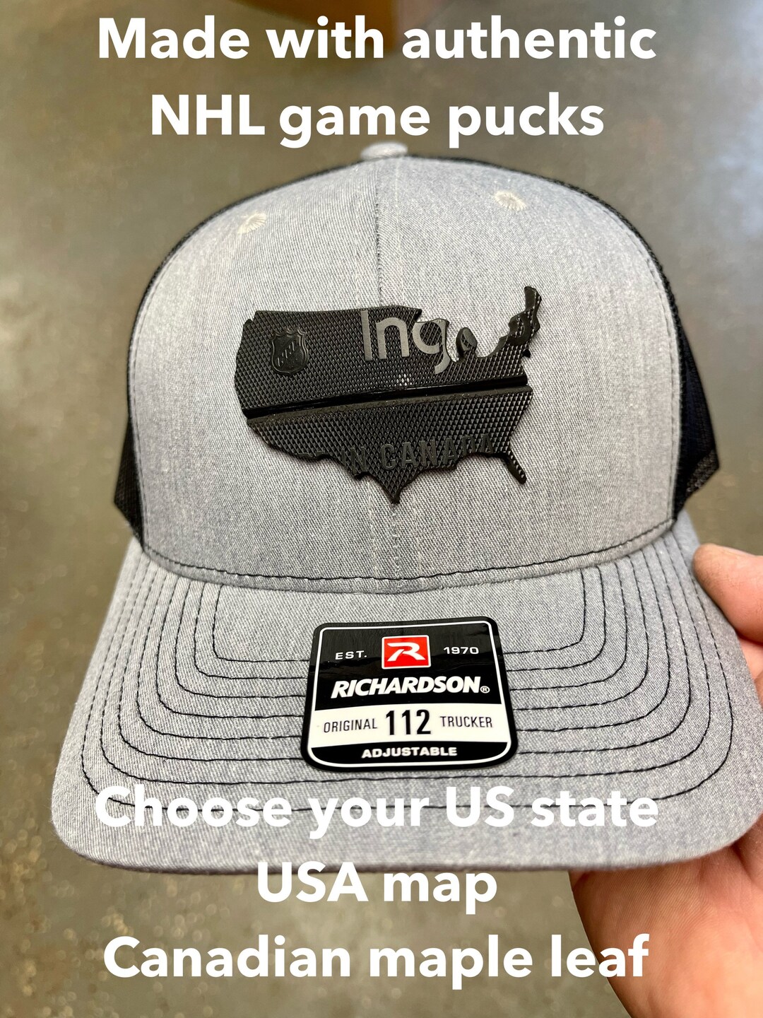 THE PUCKLUCK HAT - Us Map - Dad Hat - Hockey Mom - Hockey Hat - Trucker ...