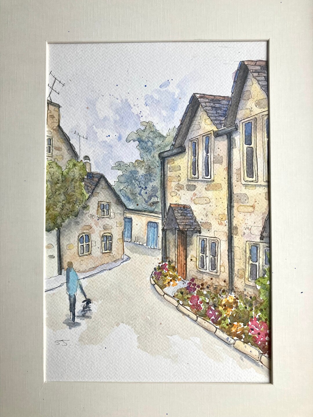 Original Watercolour of Castle Combe Landscape of Cotswalds. - Etsy