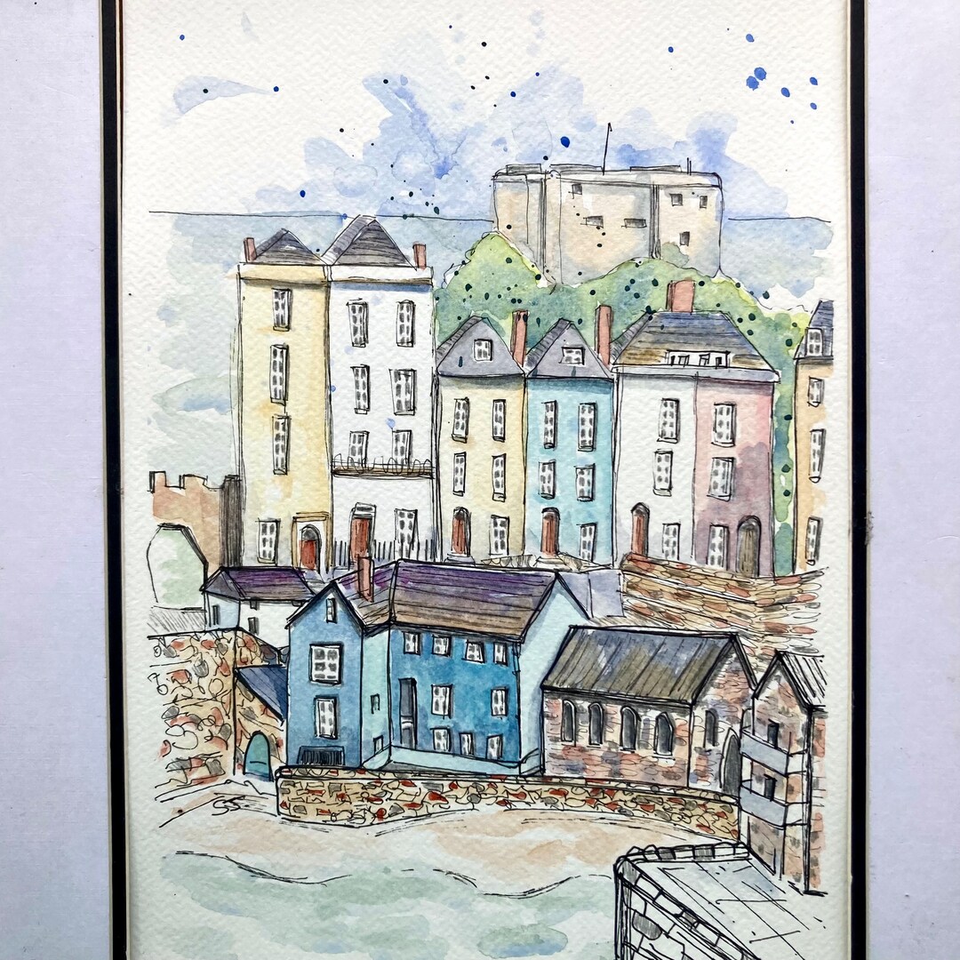 Original Watercolour Painting of Tenby Harbour, Landscape of Wales ...