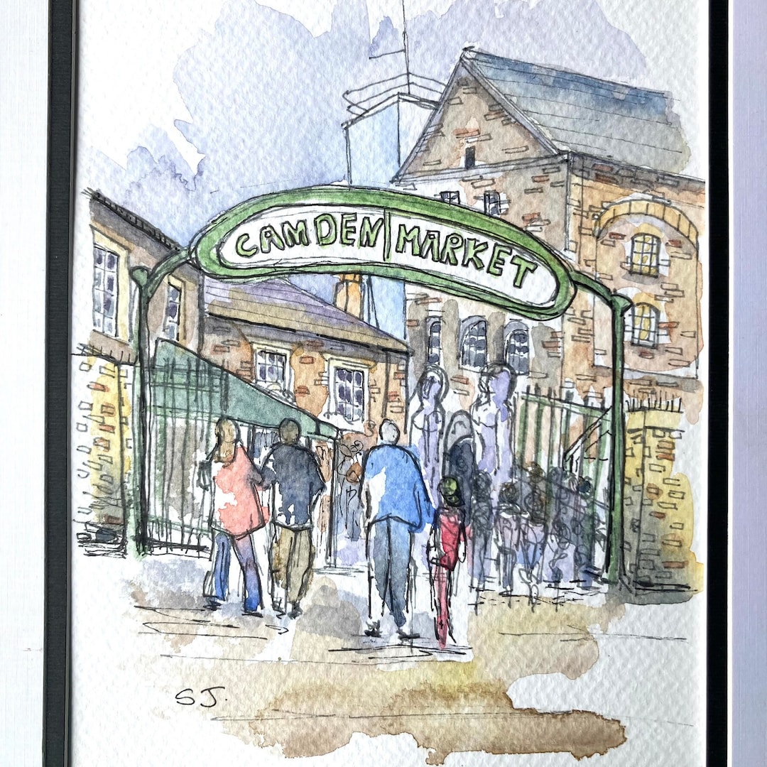 Original Watercolour of Camden Market, London. Urban Sketching ...