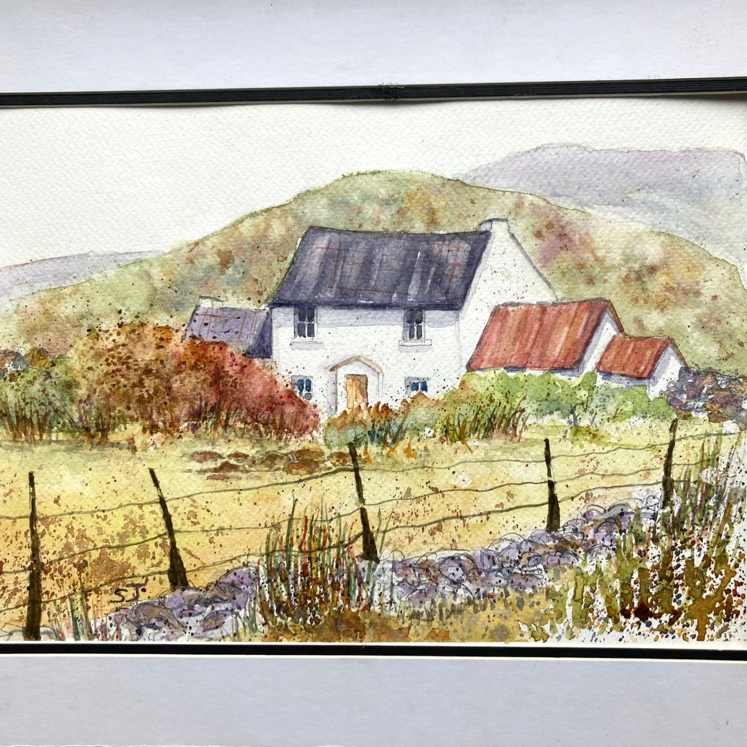 Original Watercolour of an Irish Farmhouse. Ireland Landscape. Irish ...