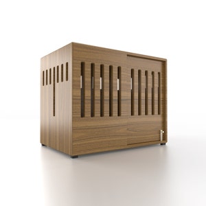 Modern Dog Crate With Sliding Door in Solid Wood and Handmade in USA ...
