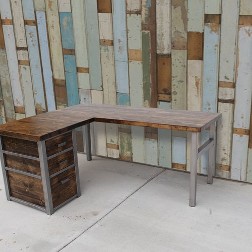 Rustic Modern Corner Desk - Etsy