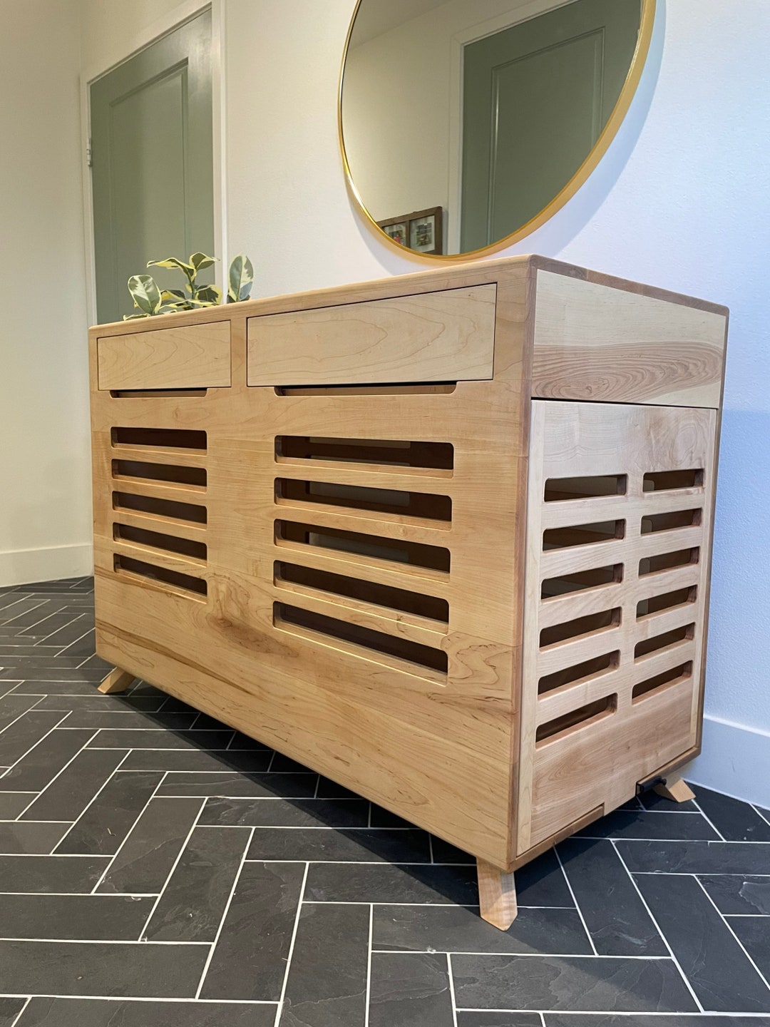 Dog Crate Furniture With Flip up Door and Drawers for Storage, Small ...