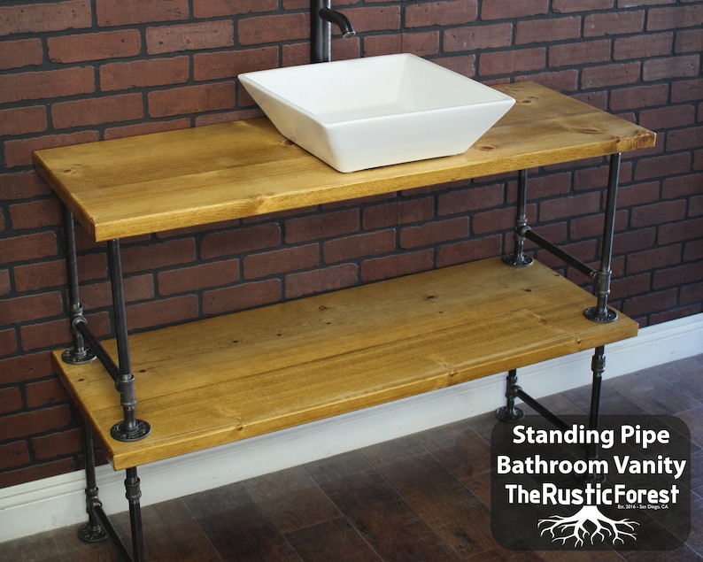 Bathroom Vanity With Pipe Industrial Restroom Vanity Pipe - Etsy