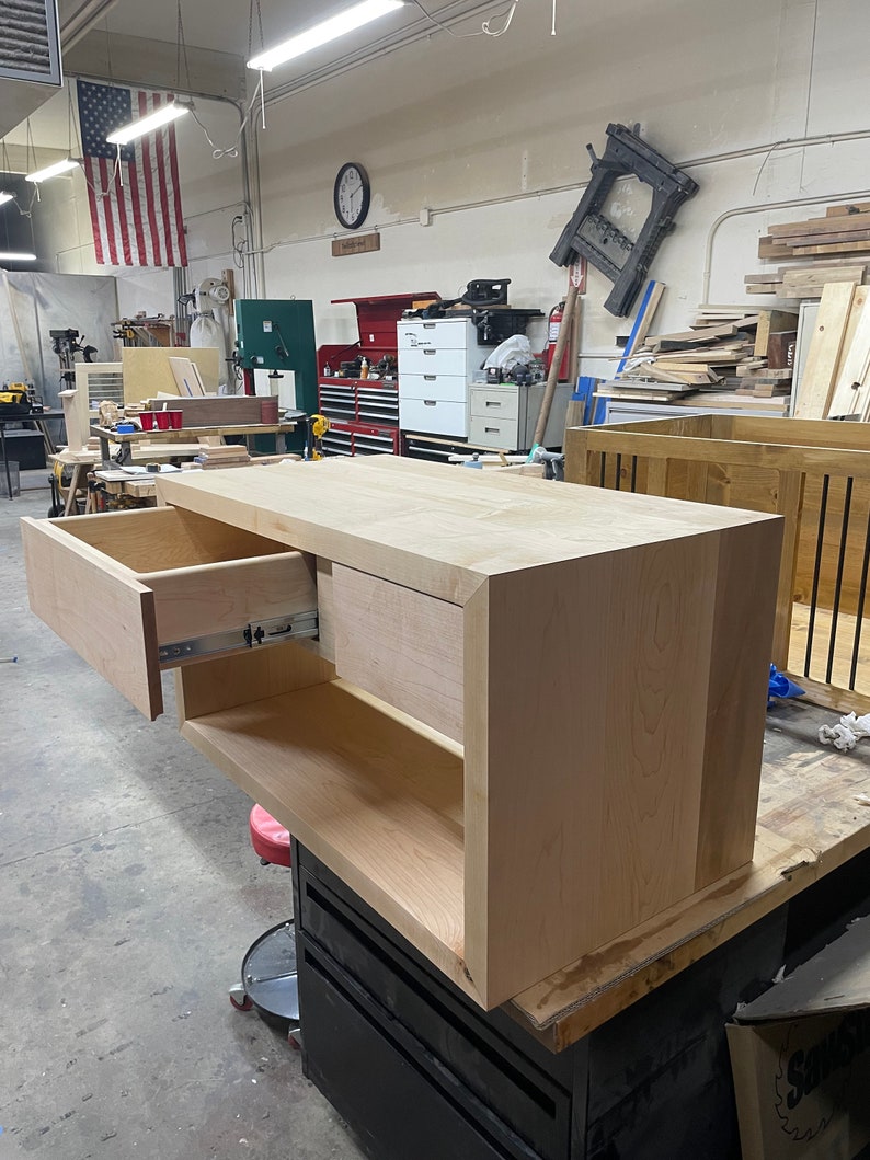 Floating Bathroom Vanity With 2 Drawers Waterfall Vanity - Etsy