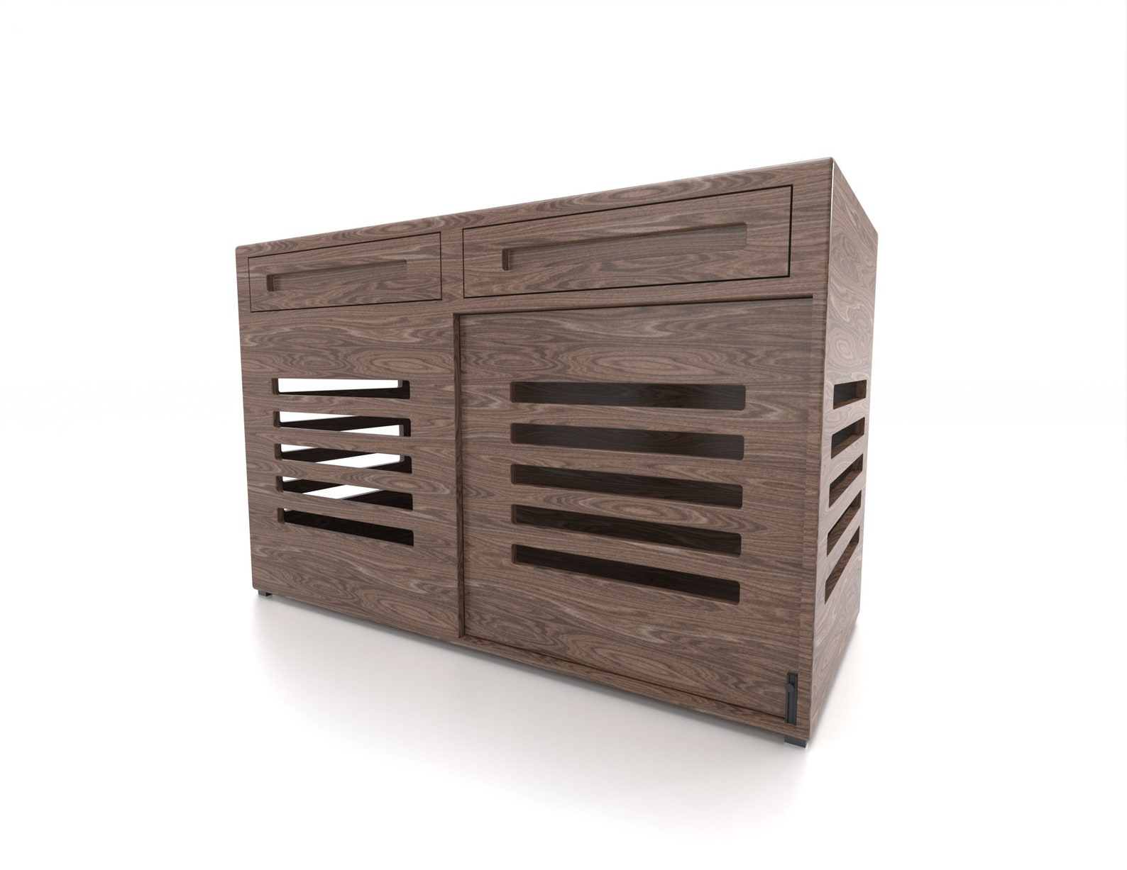 Modern Scandinavian Dog Crate With Internal Sliding Door and Drawers ...