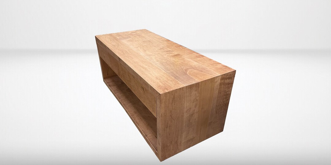 Solid Wood Floating Bathroom Vanity, Waterfall Edge, Handmade - Etsy